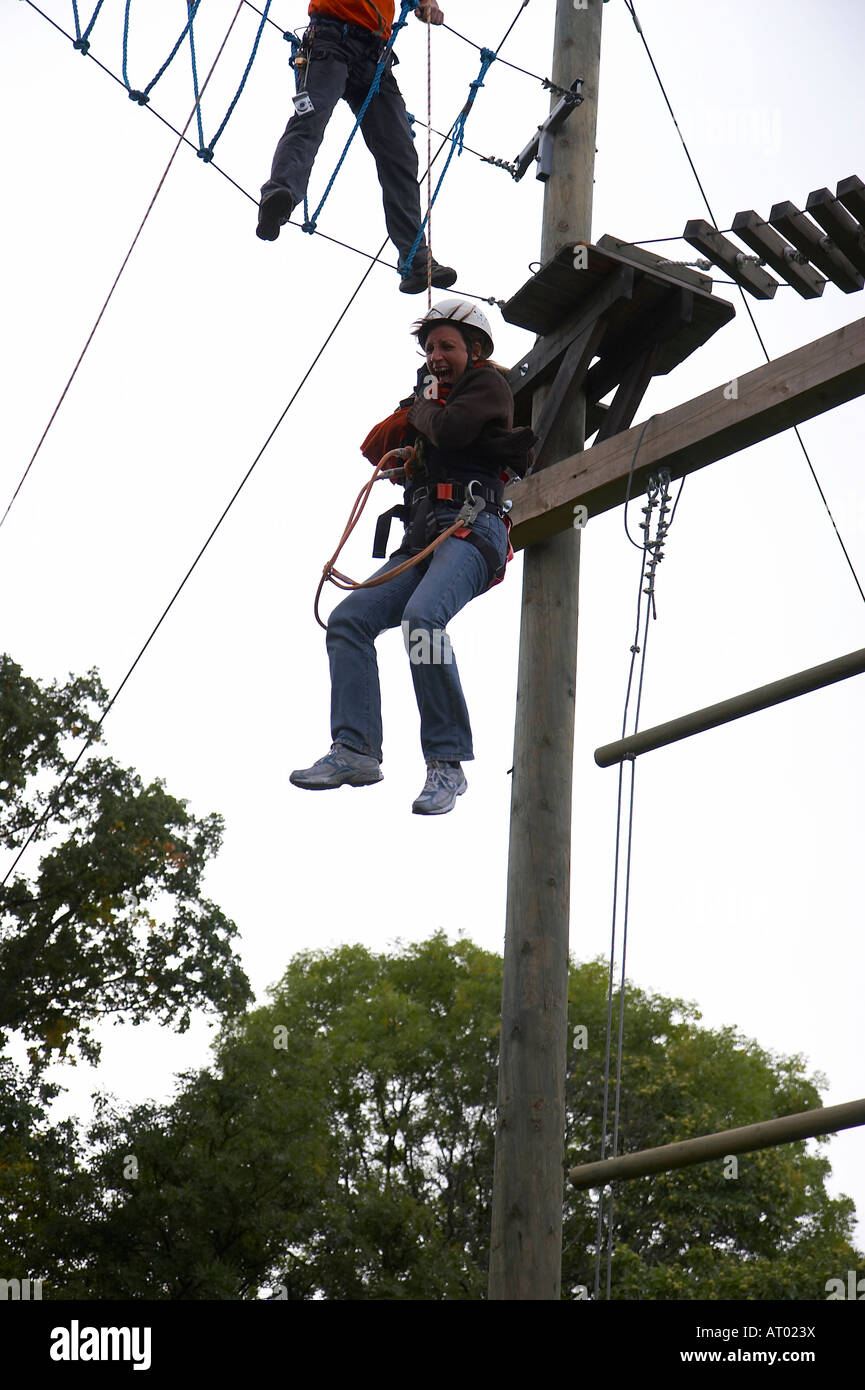 high rope course Stock Photo - Alamy