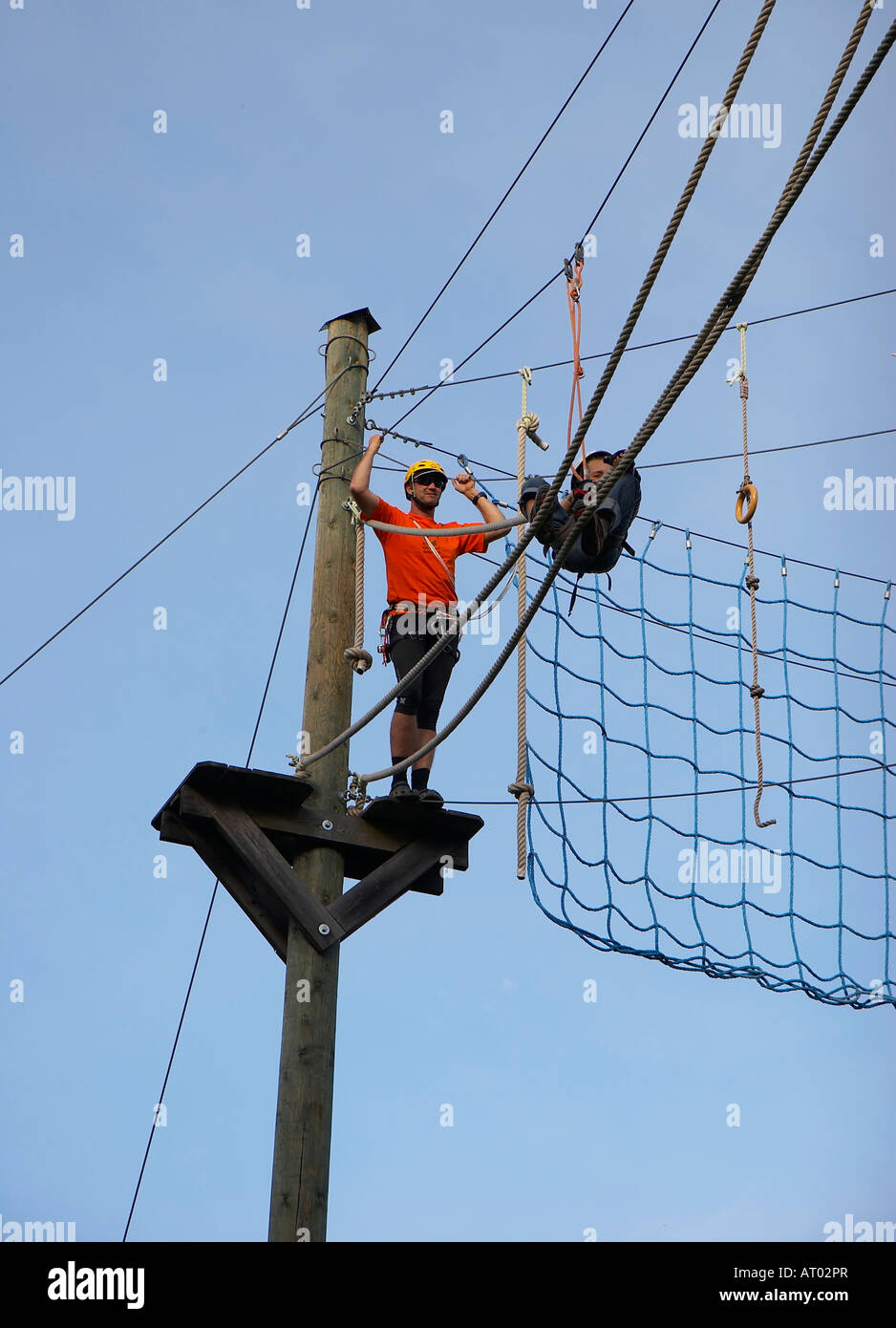 high rope course Stock Photo - Alamy
