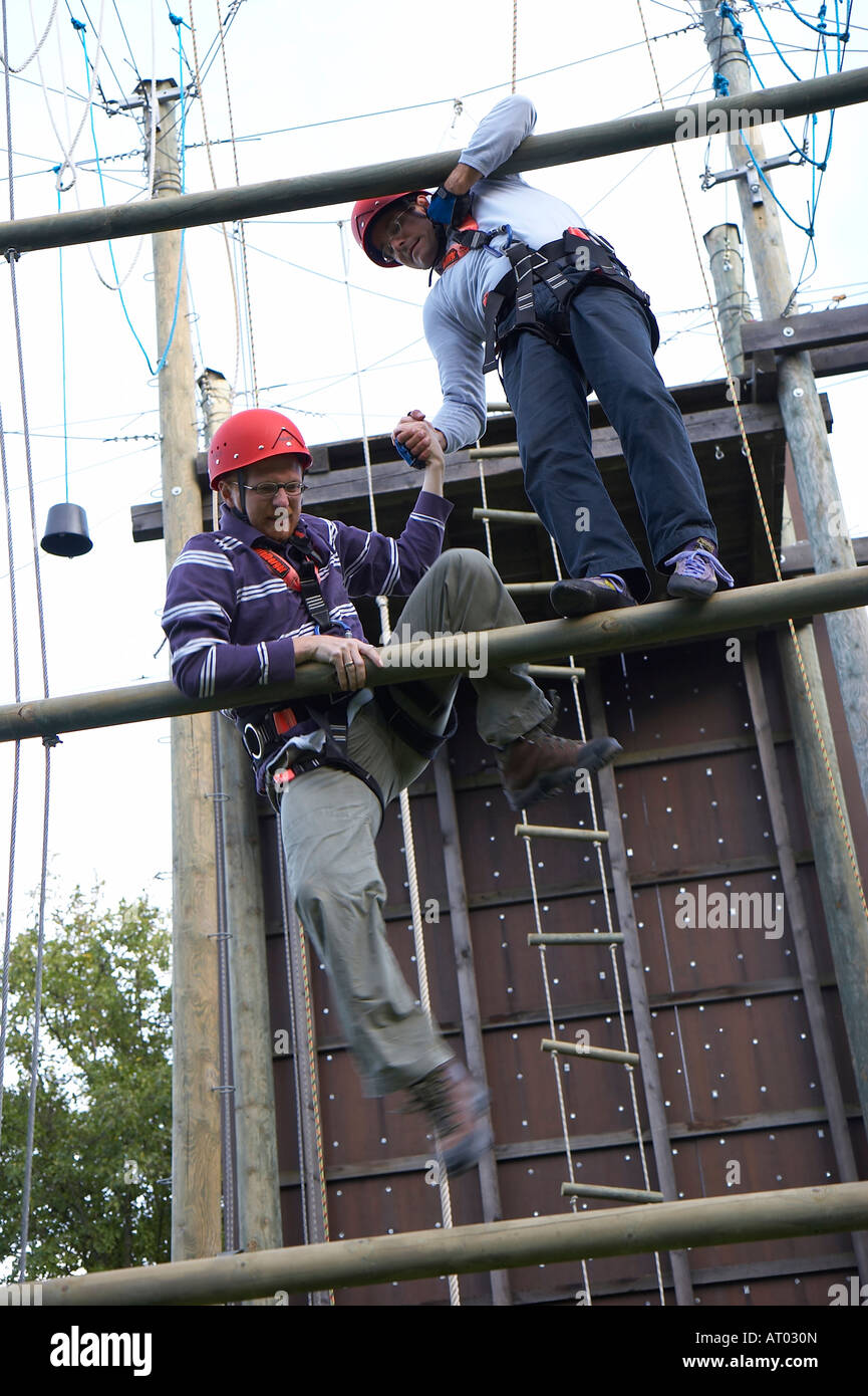 high rope course Stock Photo - Alamy