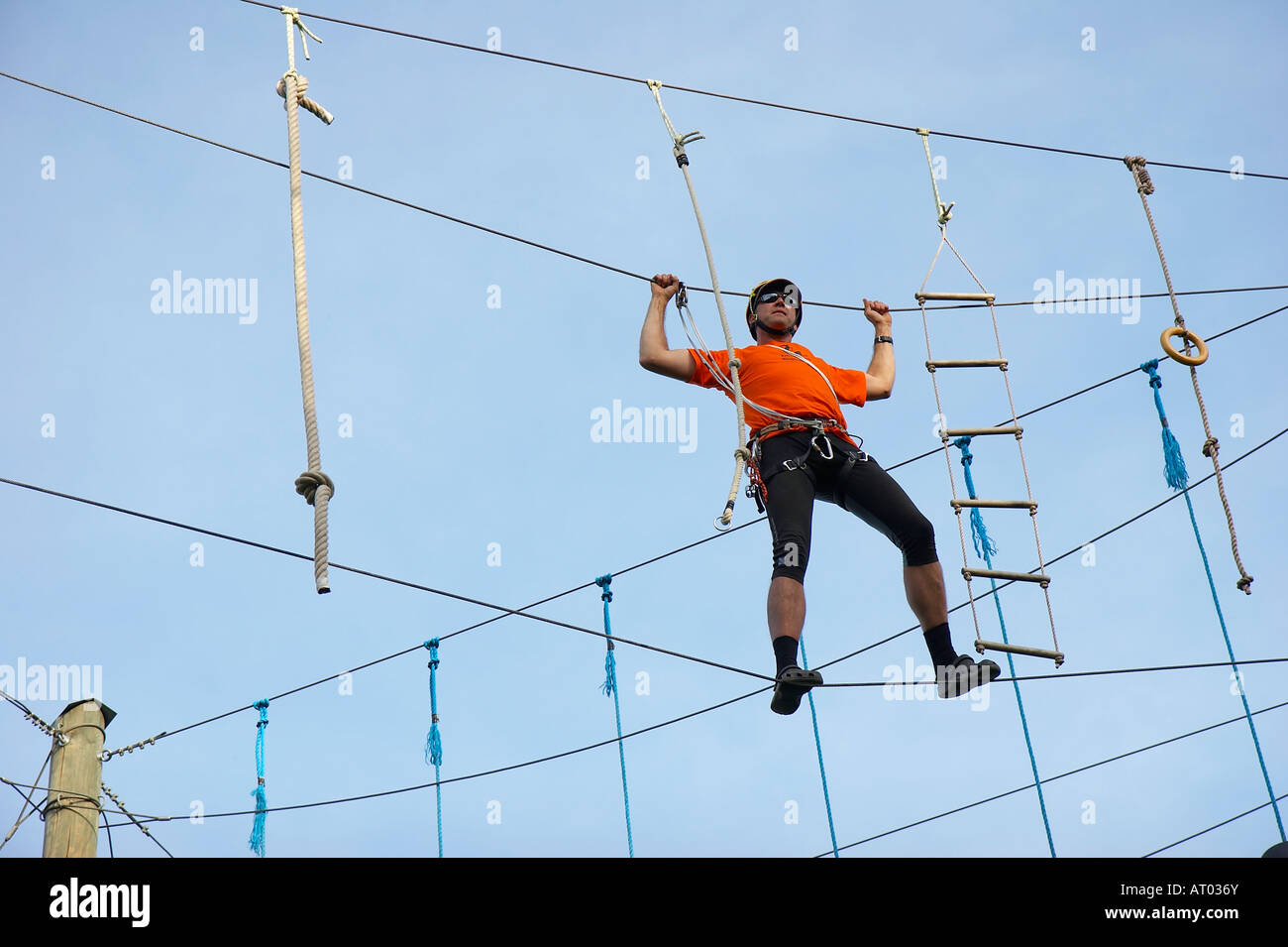 high rope course Stock Photo - Alamy