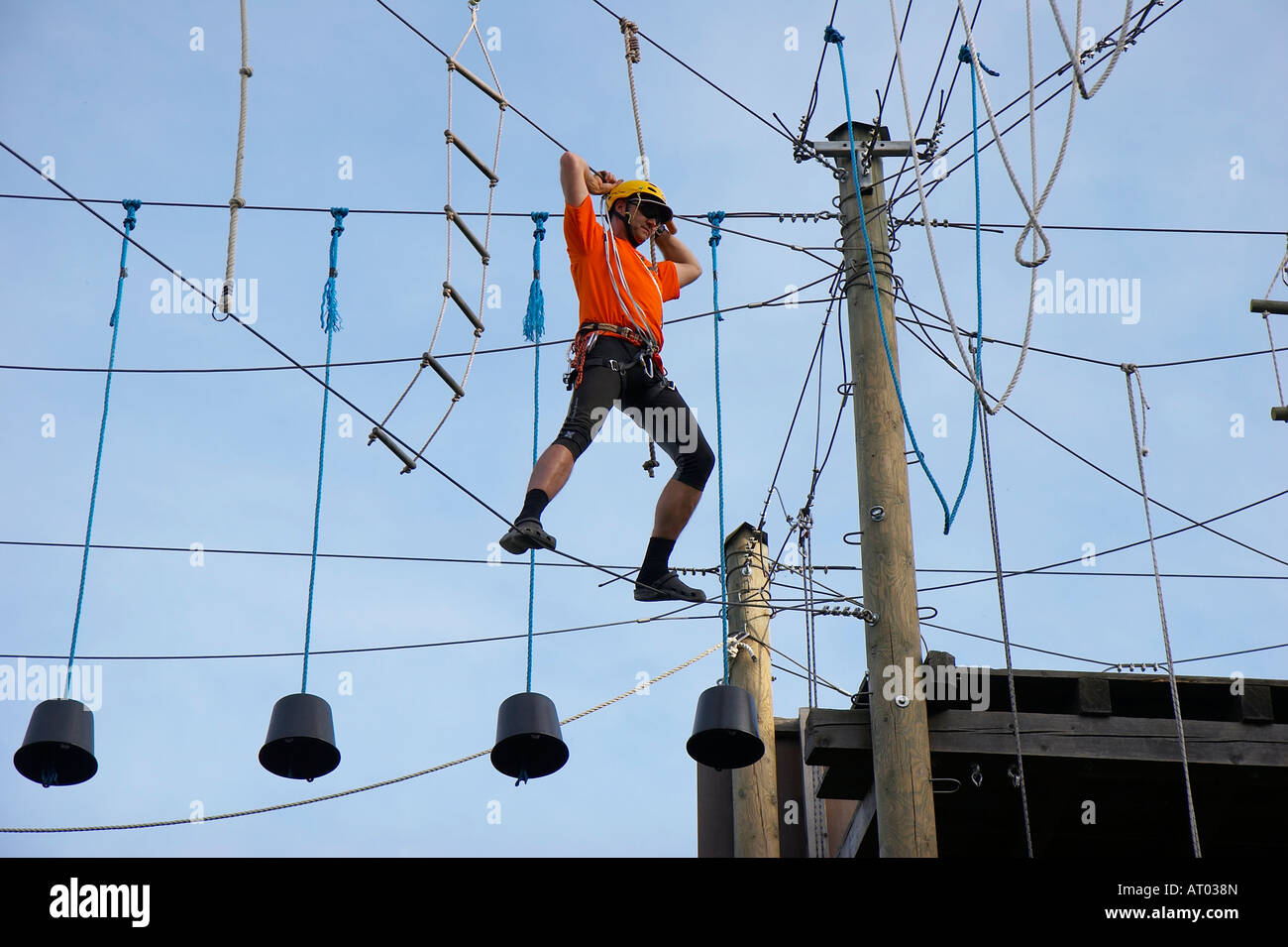 high rope course Stock Photo - Alamy