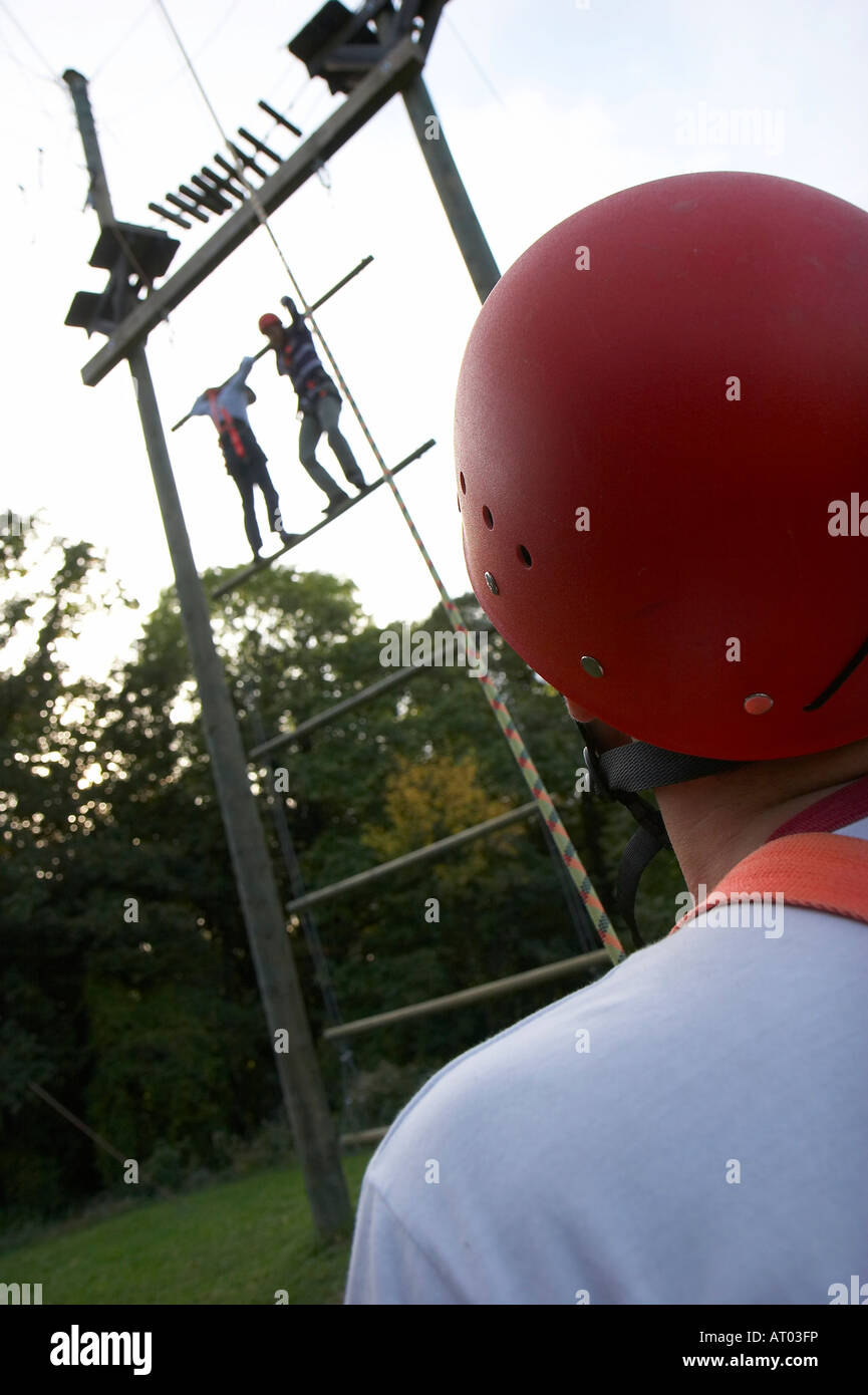high rope course Stock Photo - Alamy