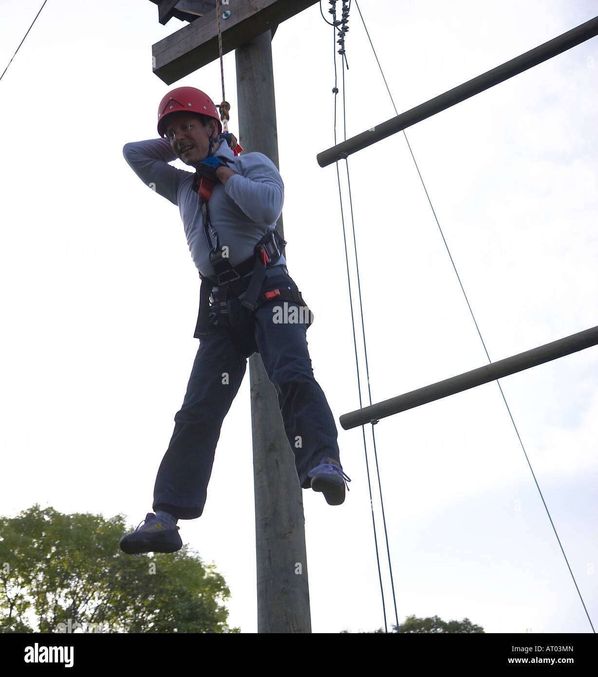 high rope course Stock Photo - Alamy