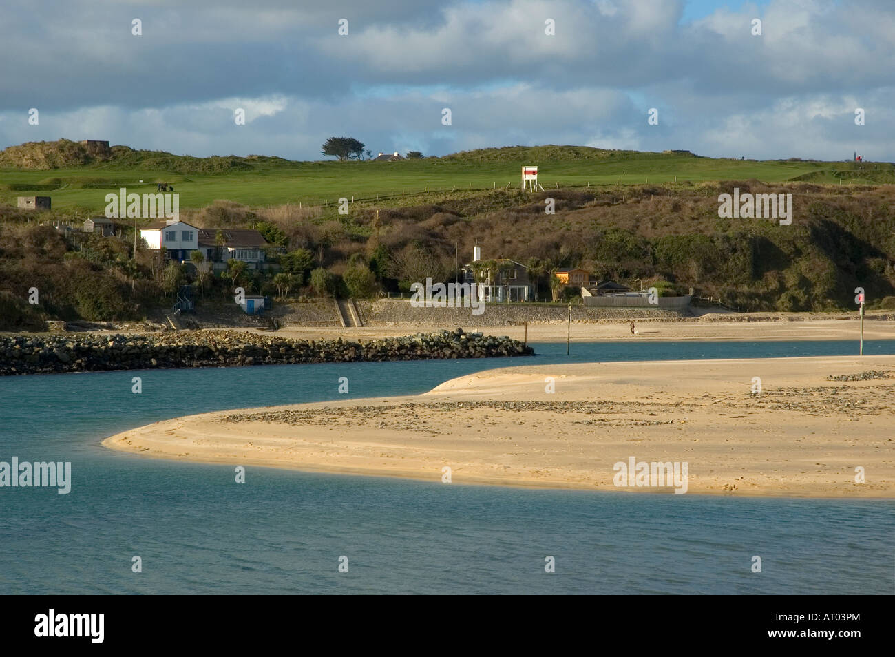 the entrance to the estuary at hayle in cornwall,england Stock Photo ...