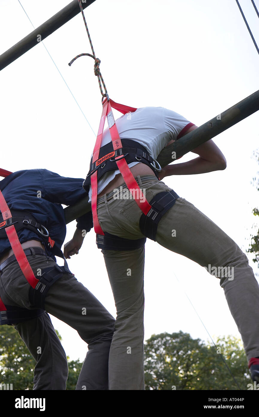 high rope course Stock Photo - Alamy