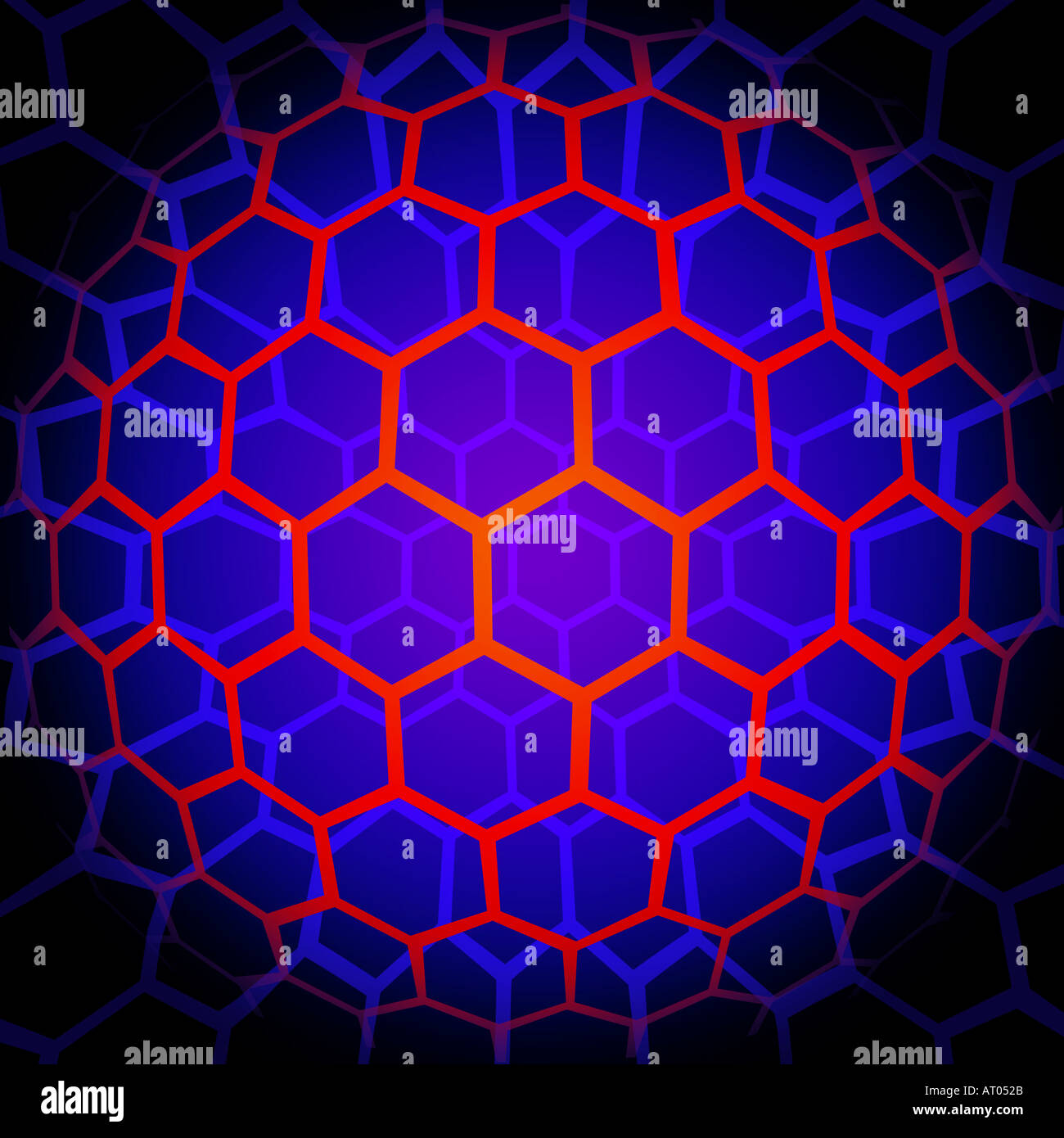 Curved Space of a hexagonal grid Stock Photo - Alamy