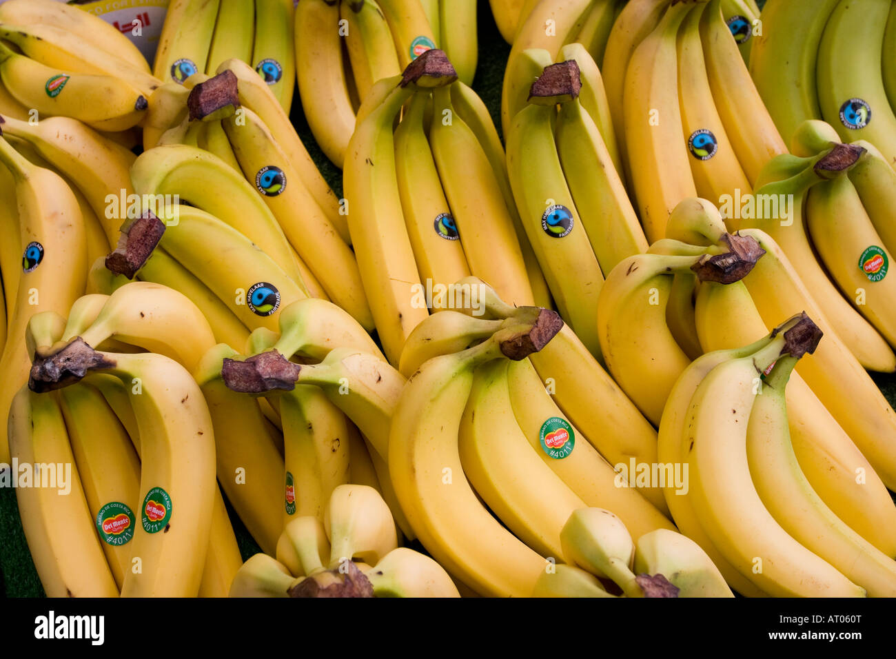 Bananas being sold on a fruit and veg stall on Bury market Stock Photo ...