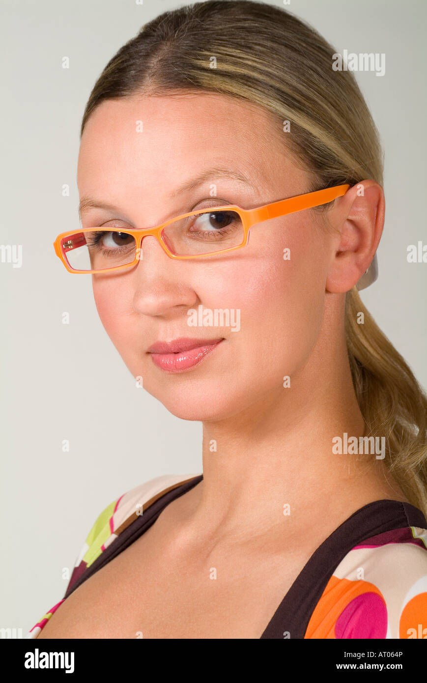 woman wearing glasses Stock Photo - Alamy
