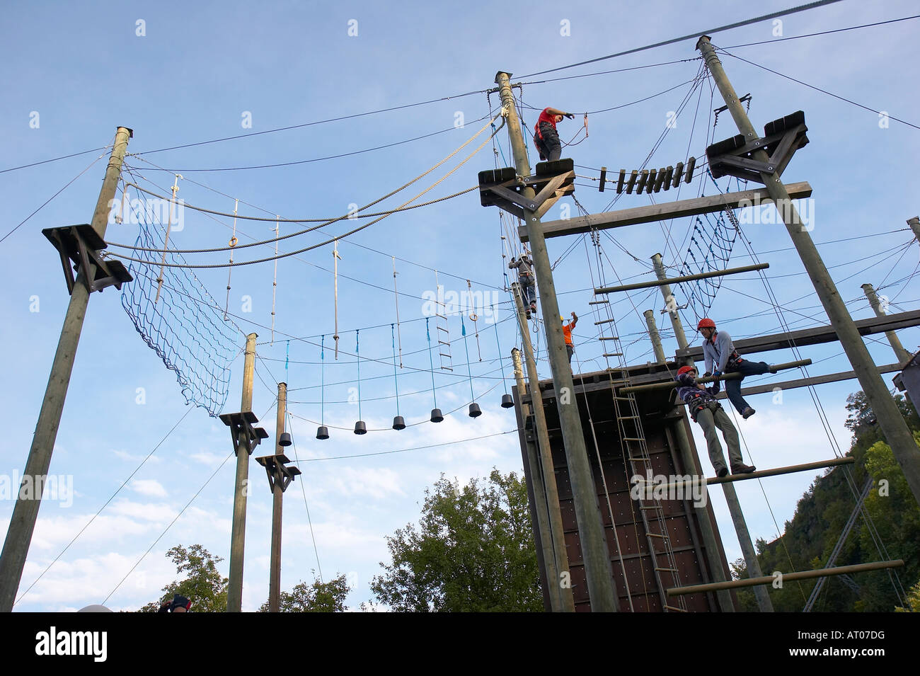 high rope course Stock Photo - Alamy
