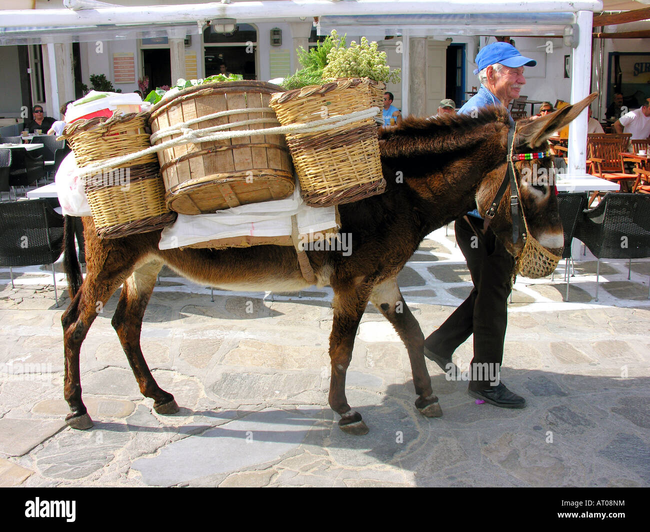 A traditional taxi in Mykonos Town in Greece Stock Photo - Alamy