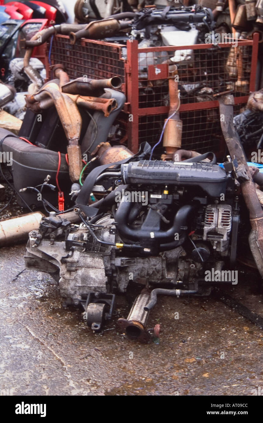 Engine at a scrapyard Stock Photo - Alamy
