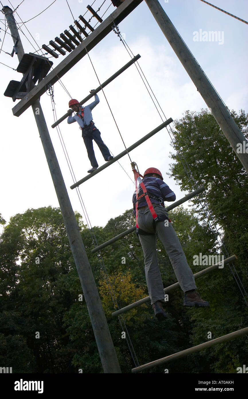 high rope course Stock Photo - Alamy