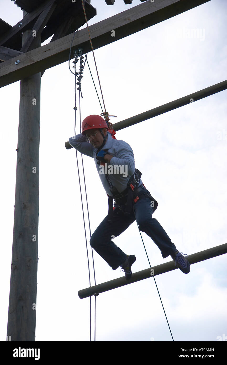 high rope course Stock Photo - Alamy