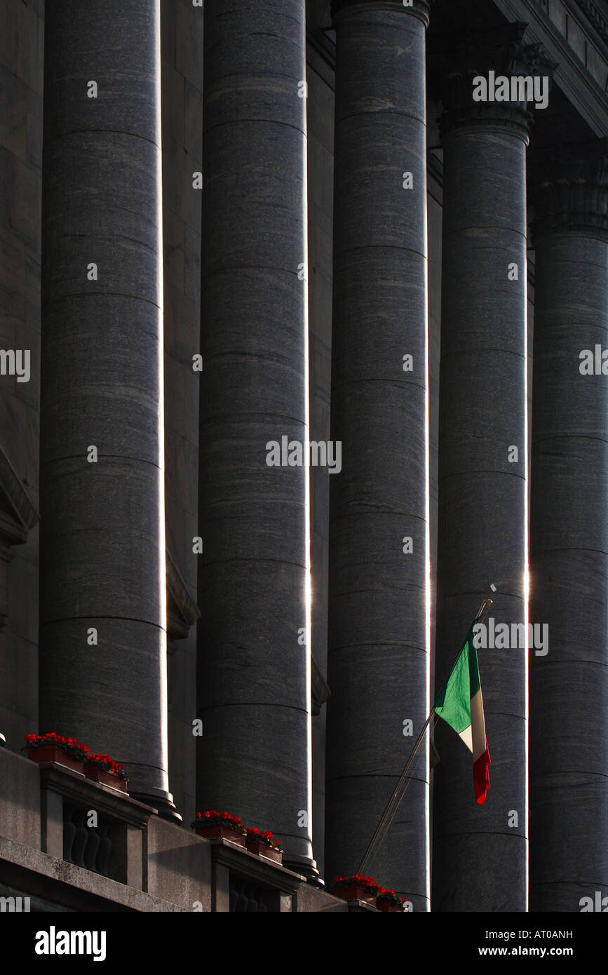 Italian flag Milan Italy Stock Photo - Alamy