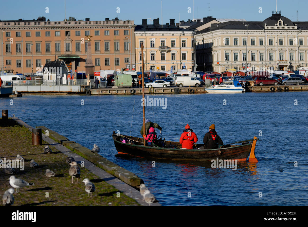 A traditional Finnish small wooden fishing boat, Helsinki, Finland ...