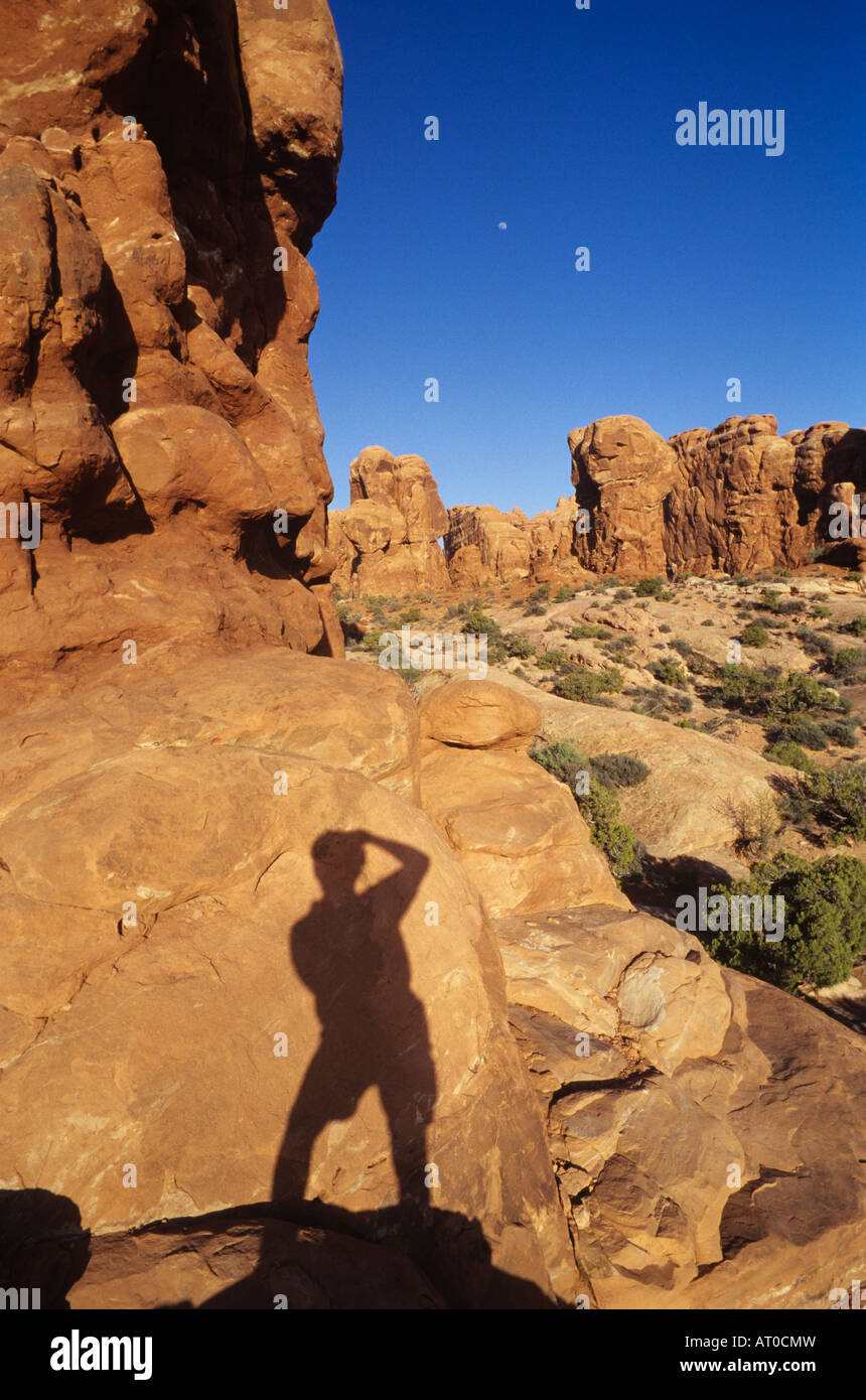 Photographer's shadow, Arches National Park, Utah Stock Photo - Alamy