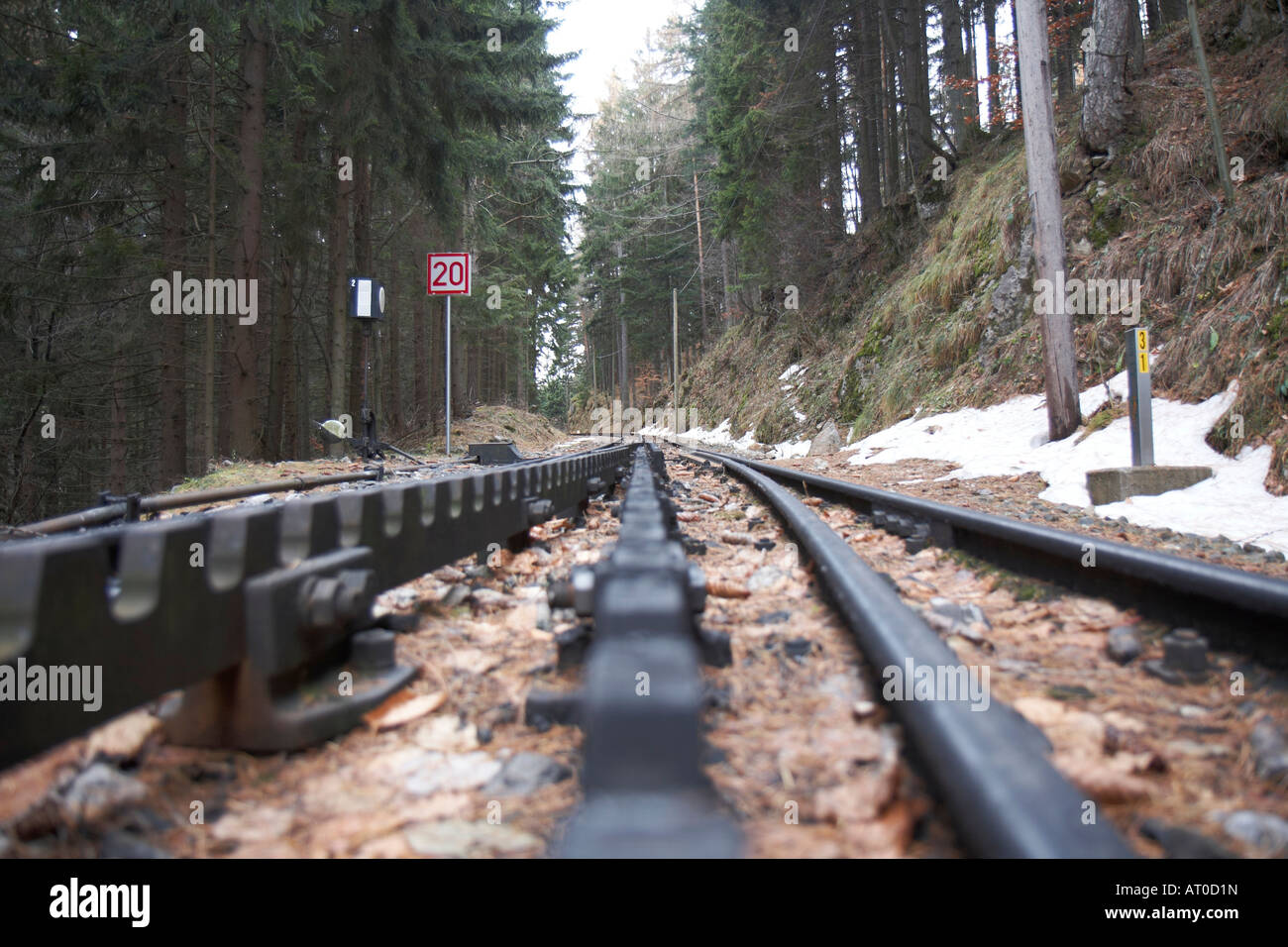 track of the mountain railway Schneebergbahn Stock Photo - Alamy