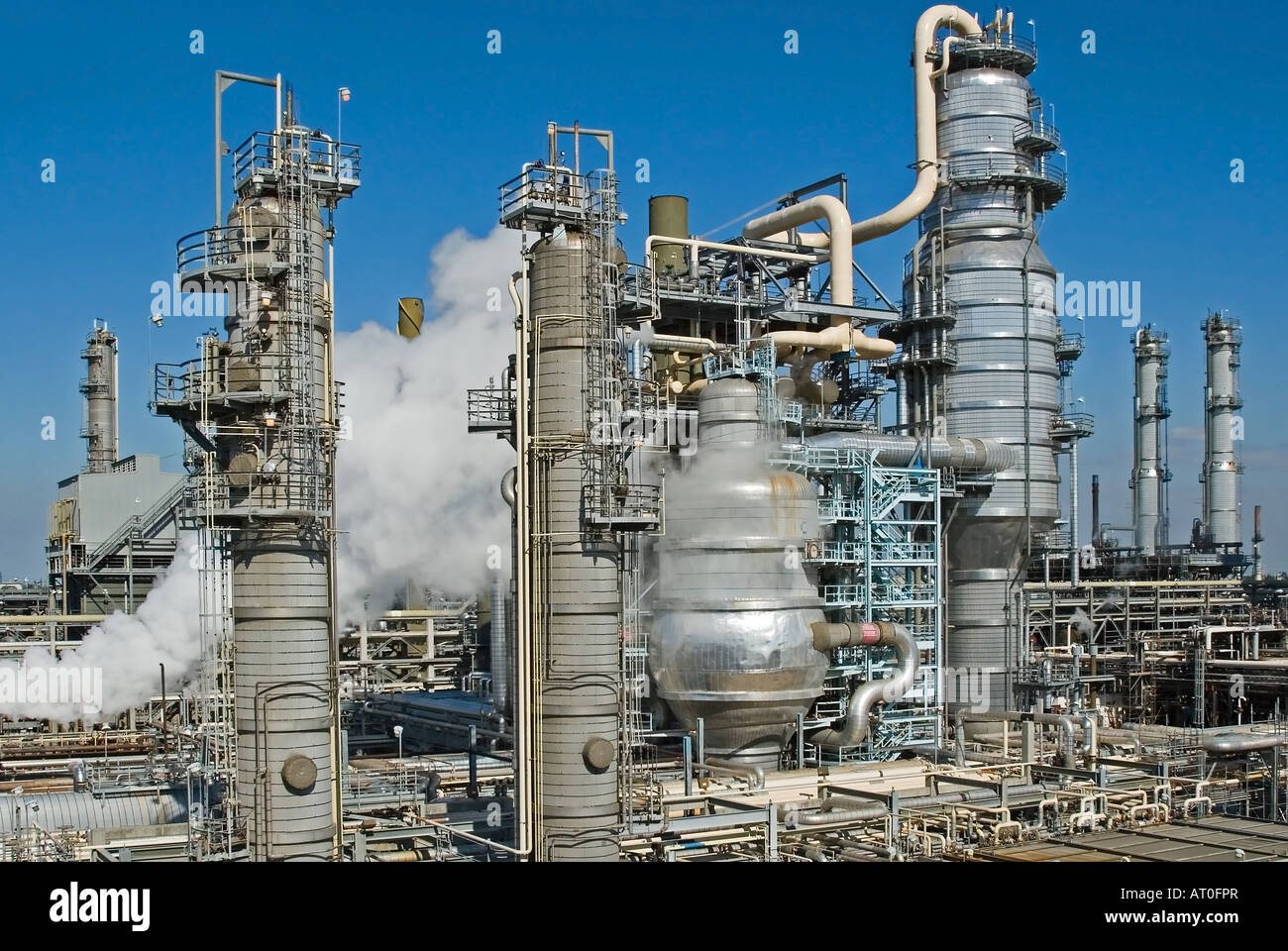 A complex oil refinery for making gasoline Stock Photo - Alamy