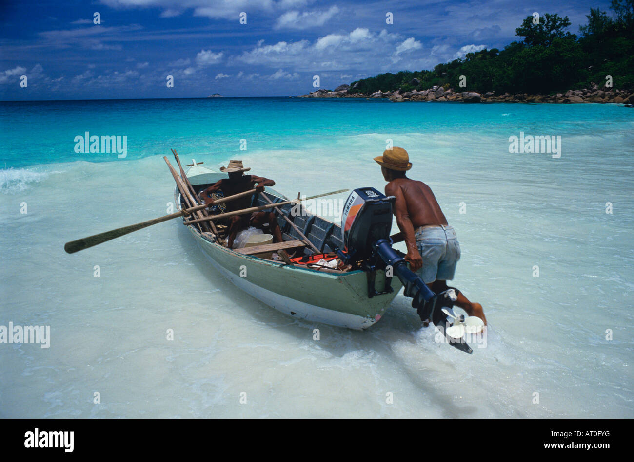 Fishing boat in seychelles hi-res stock photography and images - Alamy