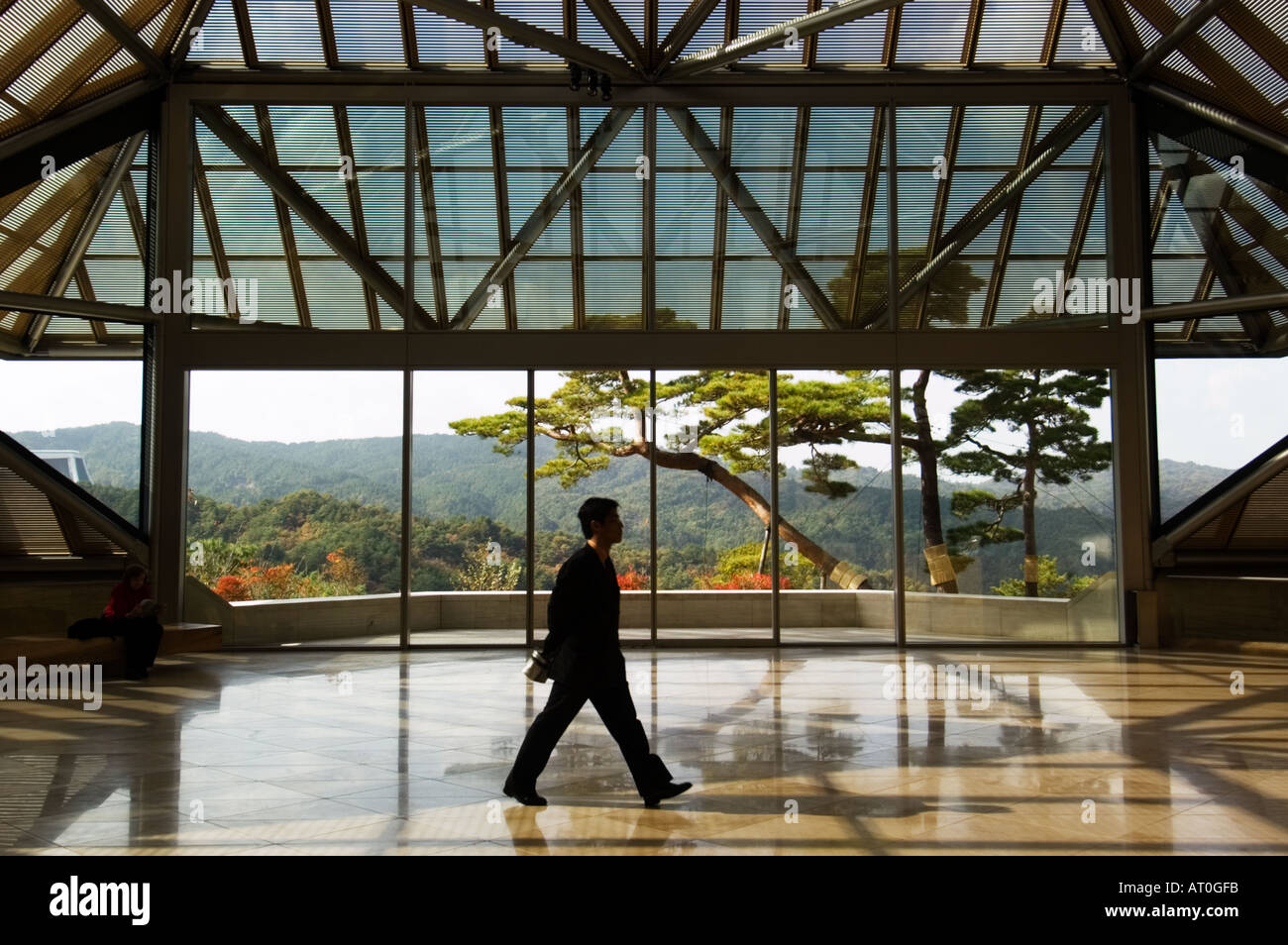 Interior architecture of modern Miho Museum in Japan Stock Photo - Alamy