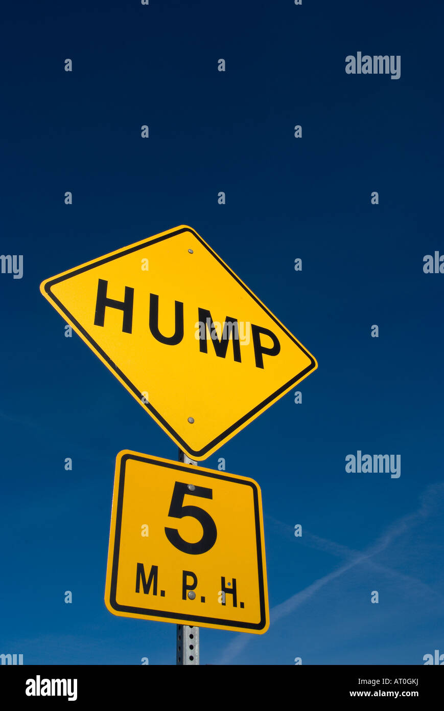 Hump warning sign Stock Photo - Alamy