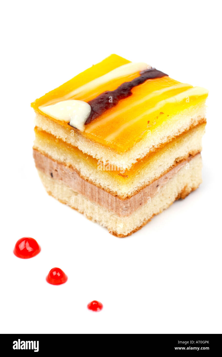 Delicious cake with soft shadow on white plate Shallow DOF Stock Photo ...