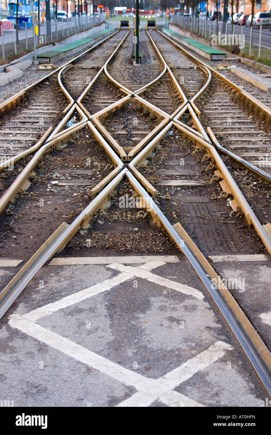 Crossover railroad track hi-res stock photography and images - Alamy