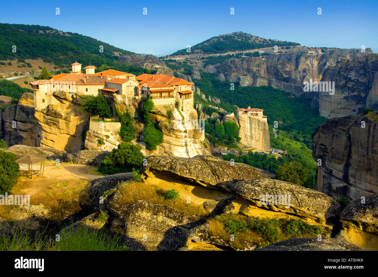 The monastery Moni Varlaam in the Meteora region of Greece Stock Photo ...