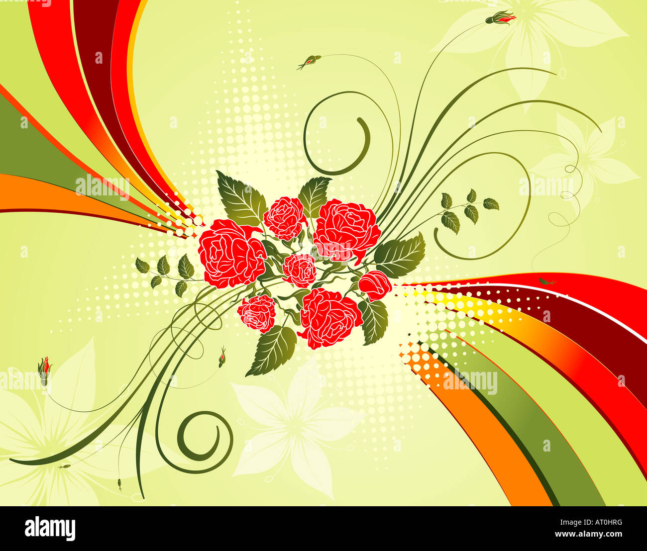 Flower background with waves pattern Stock Photo - Alamy