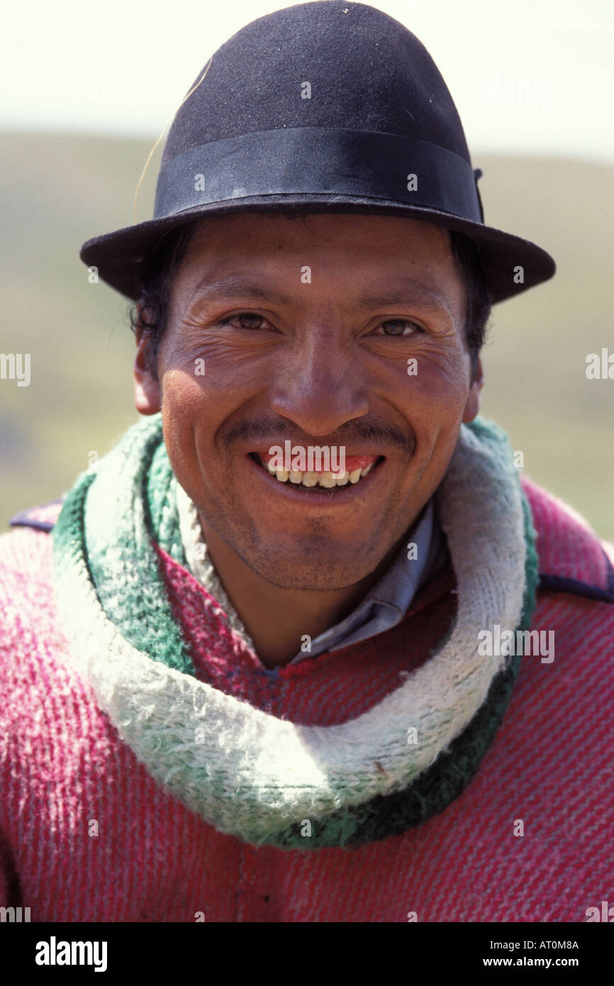 native South American Man in the Andes Mountains Ecuador South America ...