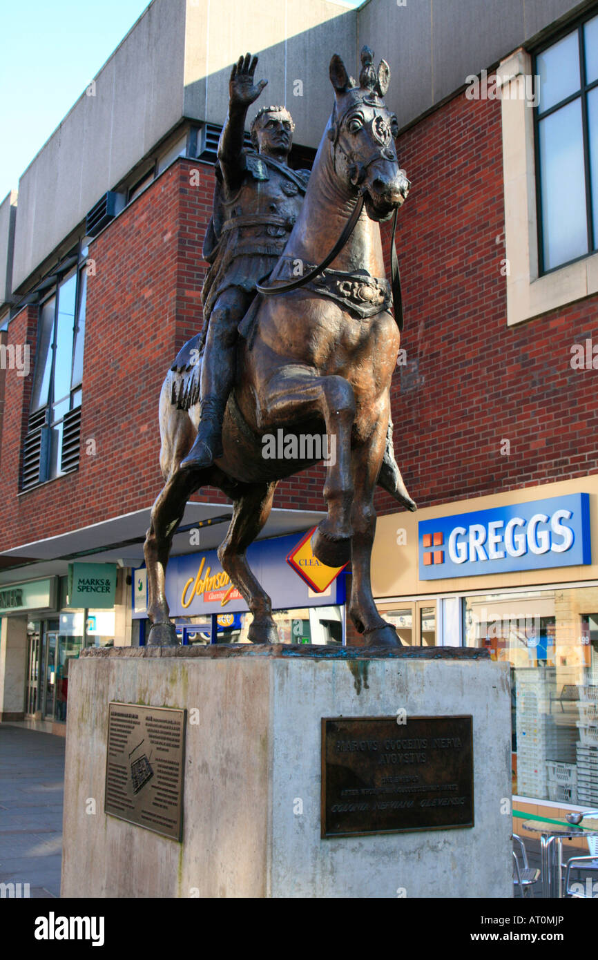 roman statue gloucester town city centre high street eastgate shopping ...