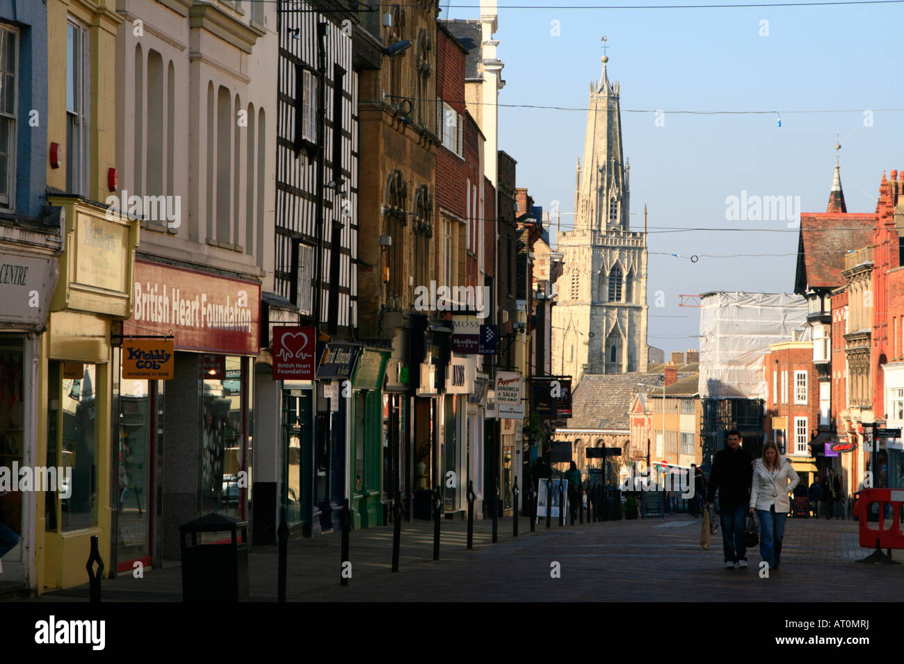 gloucester town city centre high street eastgate shopping england uk gb ...