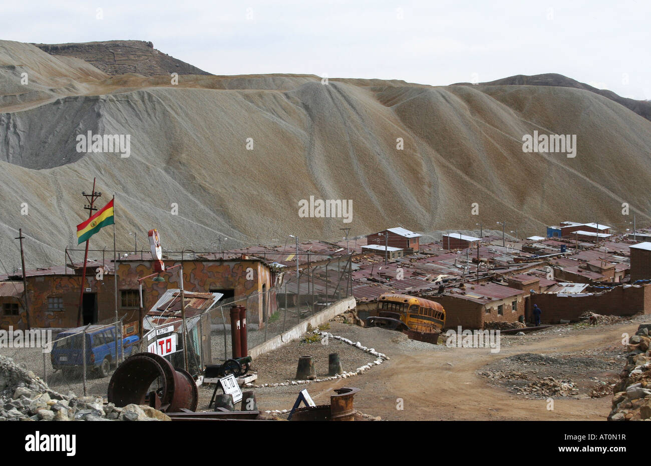 A mountain of tin ore residue in siglo XX, Llallagua, Potosi, Bolivia ...