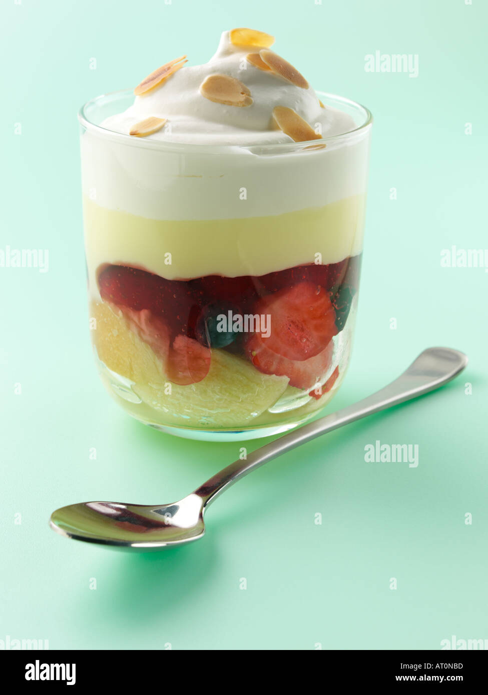 Individual cream custard fruit trifle hi-res stock photography and ...