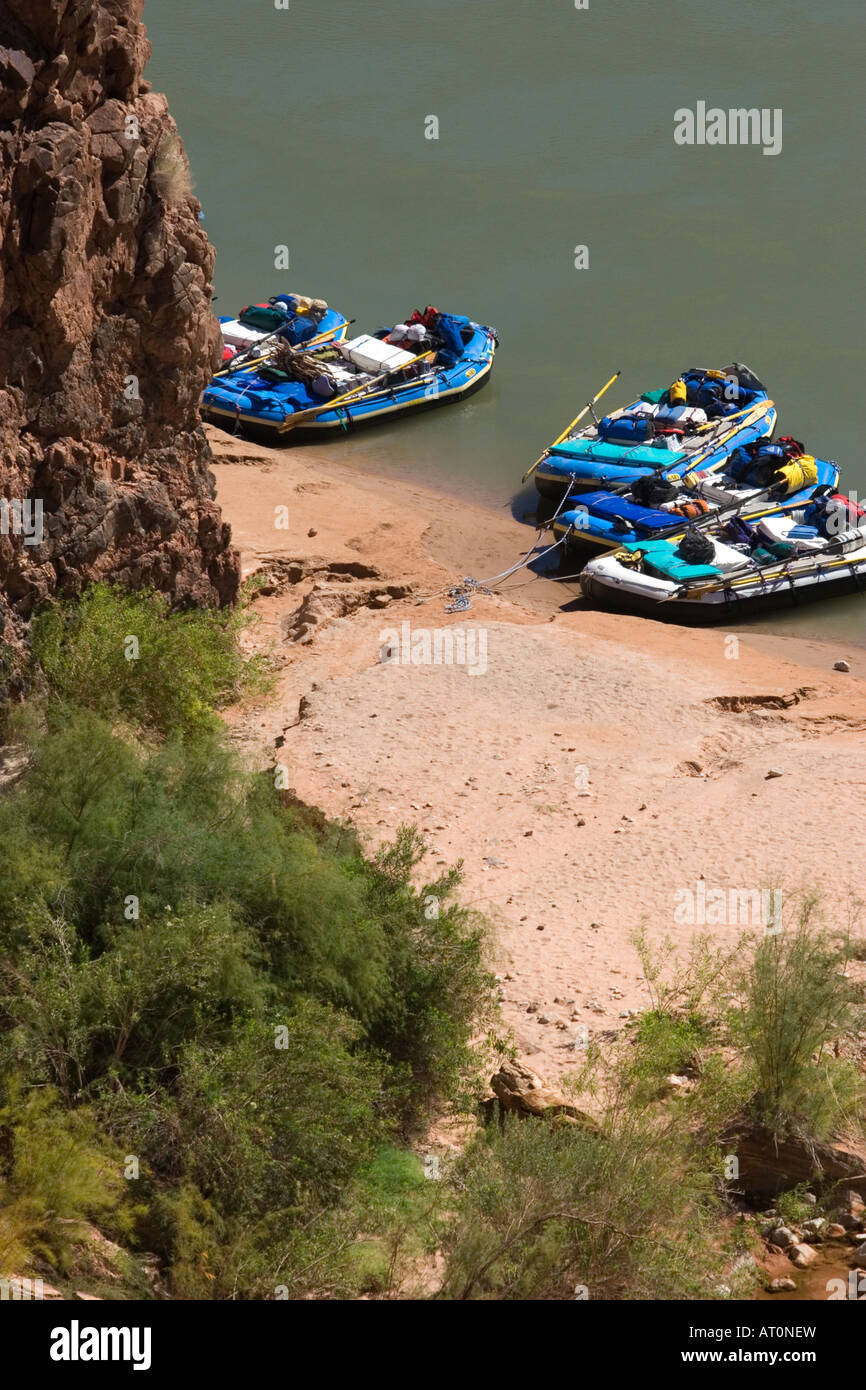 Rafts on beach Grand Canyon National Park Stock Photo - Alamy