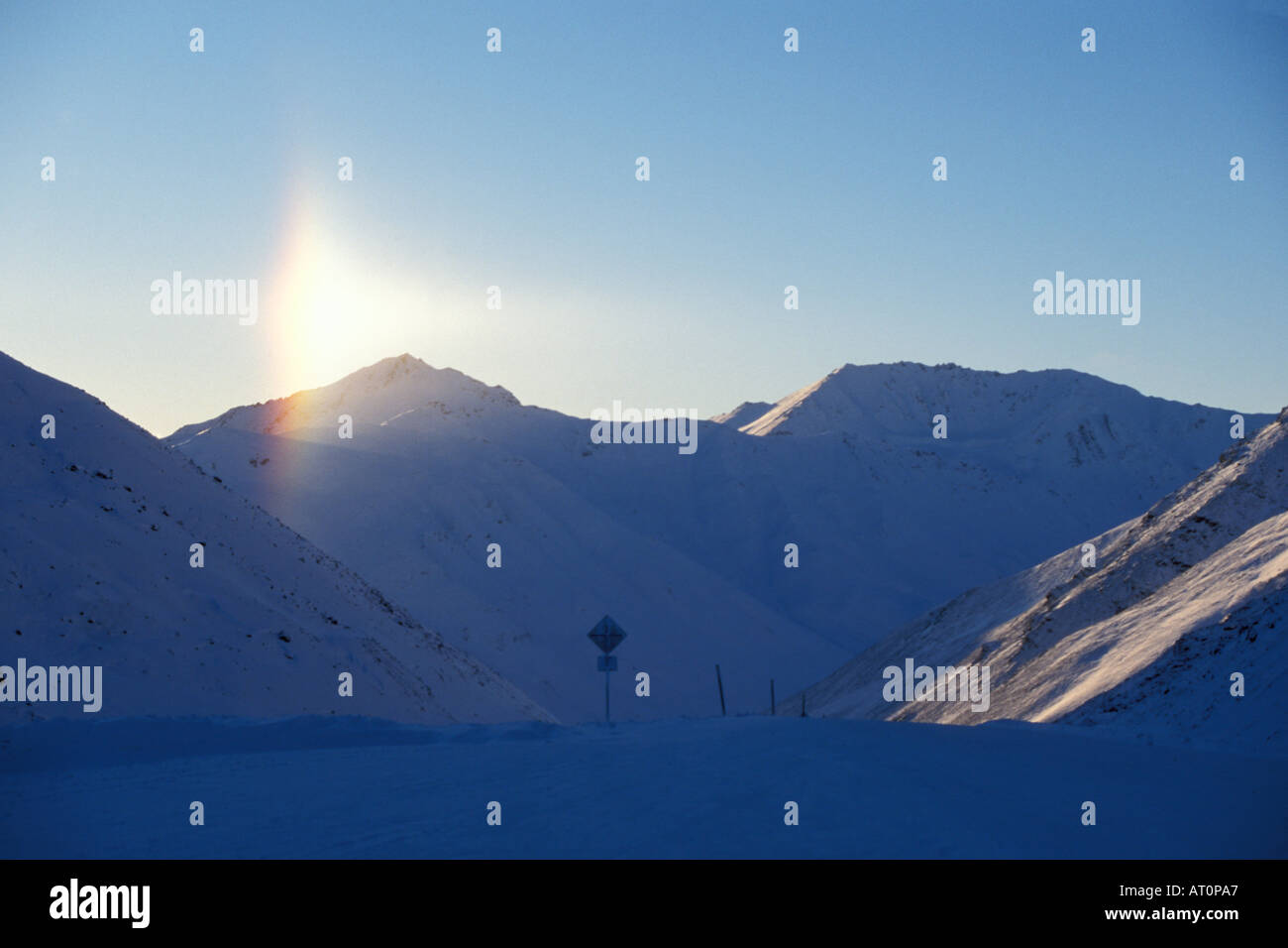 Haul road on Atigun pass central Arctic North Slope of the Brooks Range ...