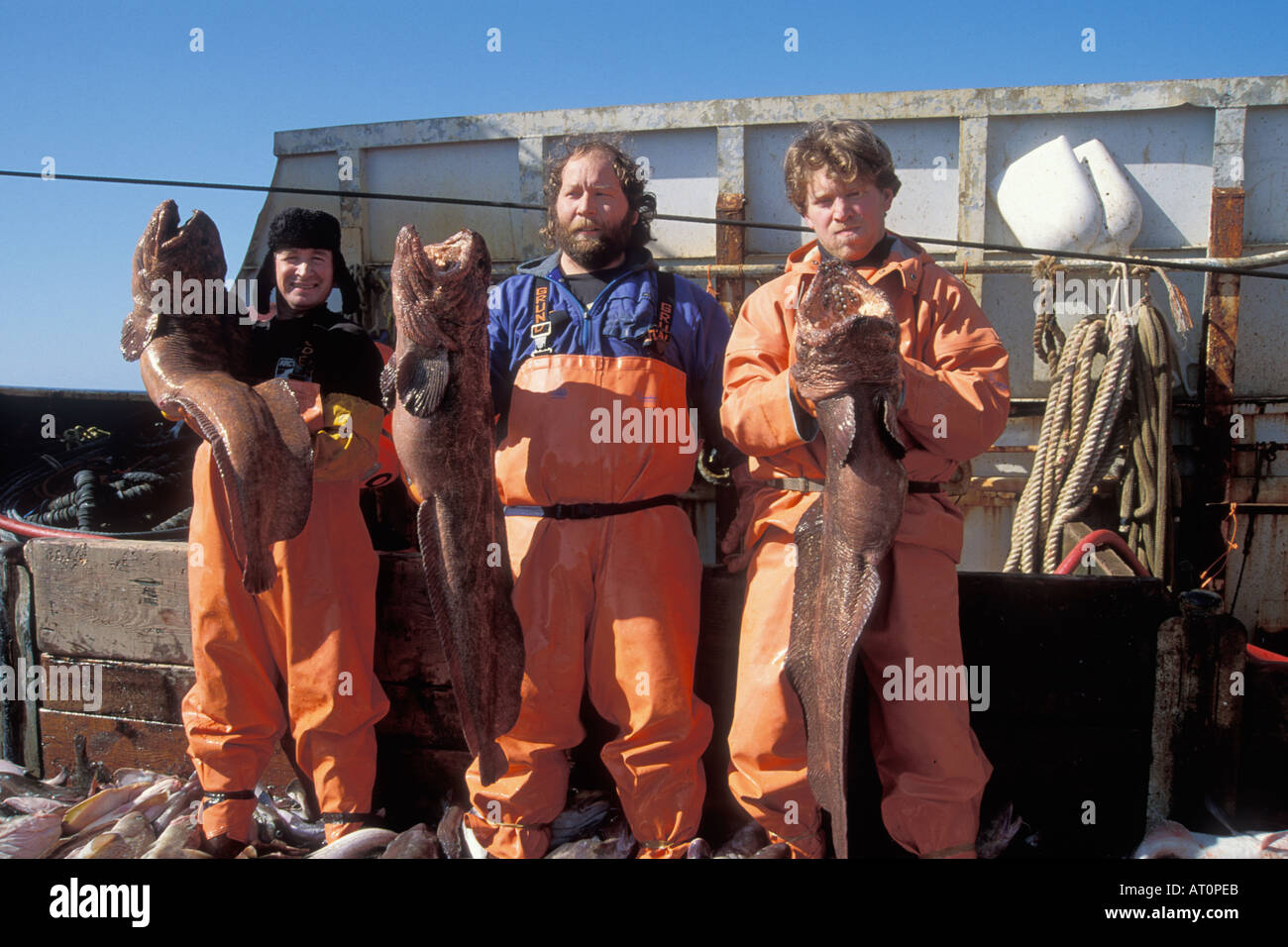 commercial fishing vessel Ocean Spray crew take a break to show off ...