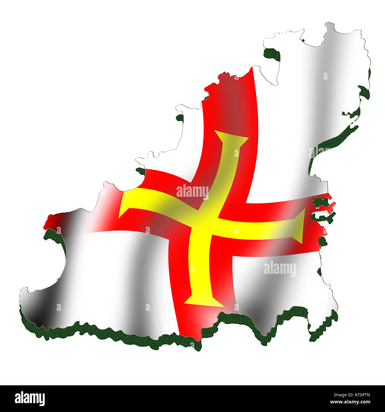 Outline map and flag of Guernsey Stock Photo - Alamy