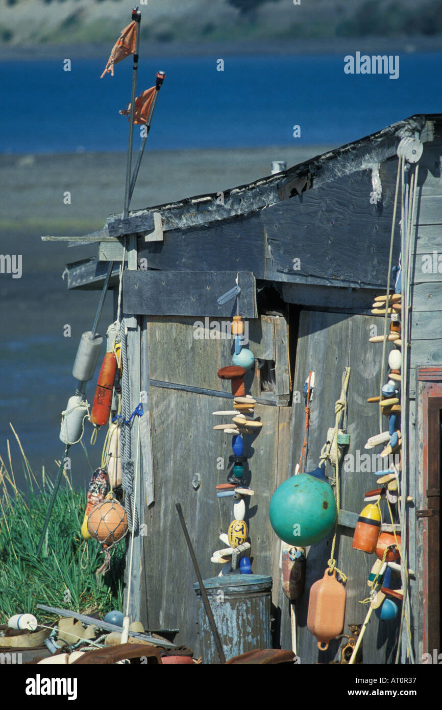 shack with buoys on the Homer Spit southcentral Alaska Stock Photo - Alamy