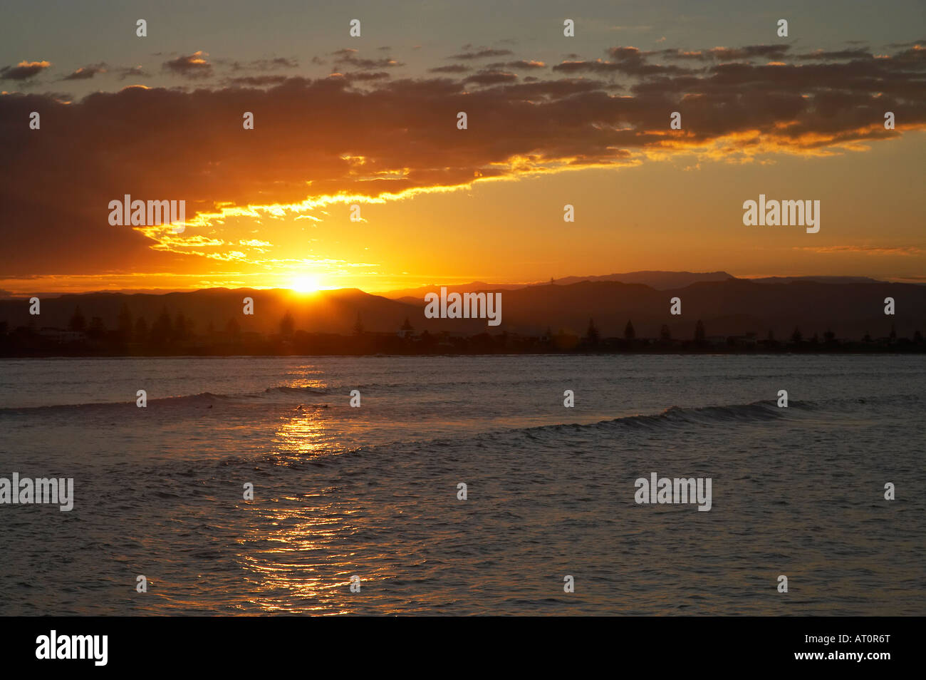 Sunset over Westshore Napier Hawkes Bay North Island New Zealand Stock ...