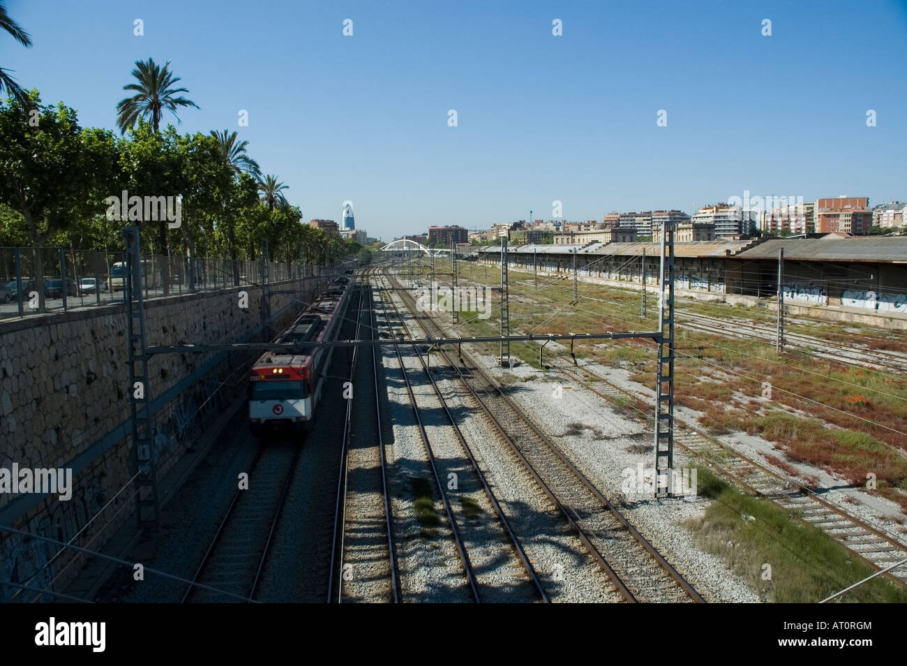 Rail line, Barcelona, catalonia, Spain Stock Photo - Alamy