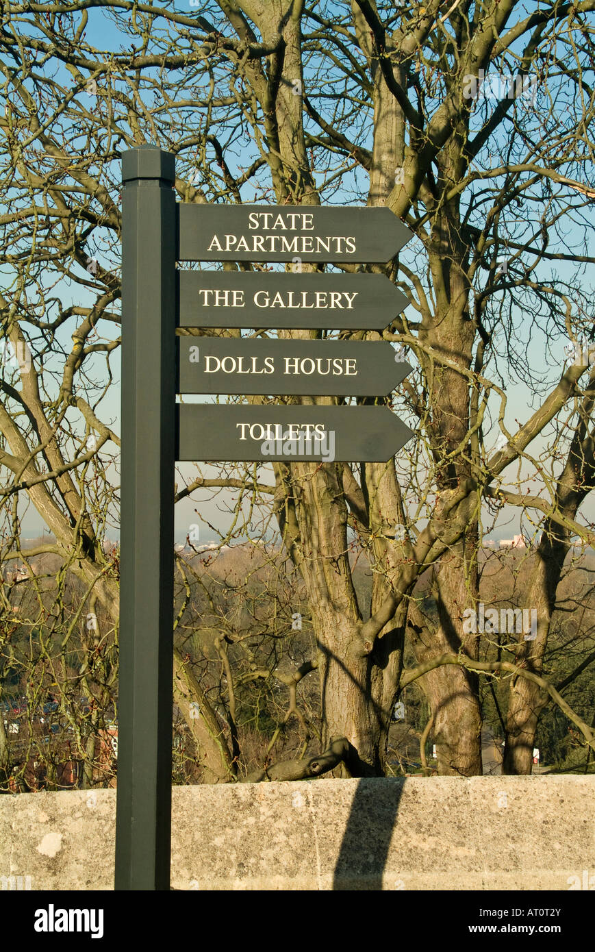 Signpost Directions, Windsor Castle Stock Photo - Alamy