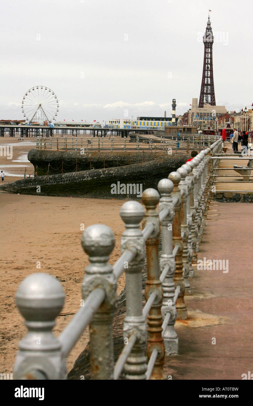 cityscape beach Blackpool landscape harbor Stock Photo - Alamy