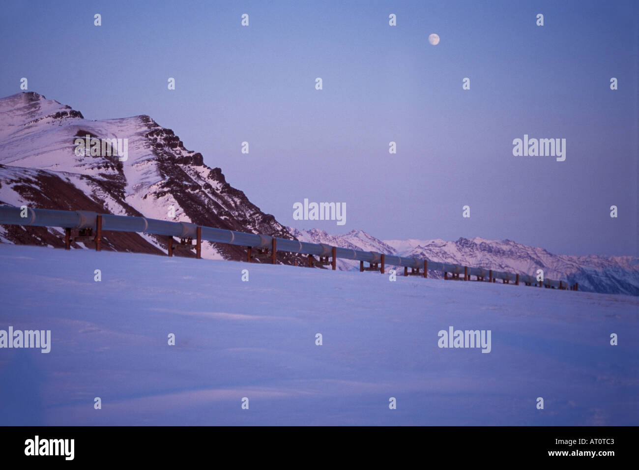 Alaskan pipeline on the North Slope of the Brooks Range with tundra ...