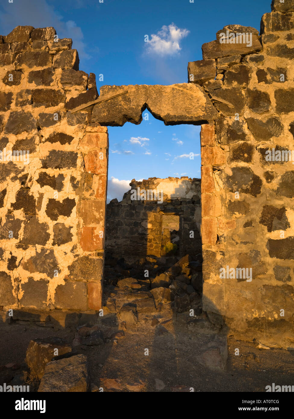 Stone doorways at the old Wickahoney stage stop frame the harsh ...