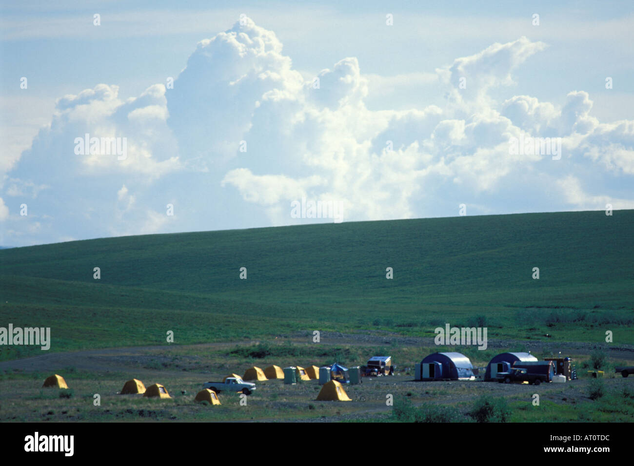 work camp on the North Slope of the Brooks Range central Arctic coast ...
