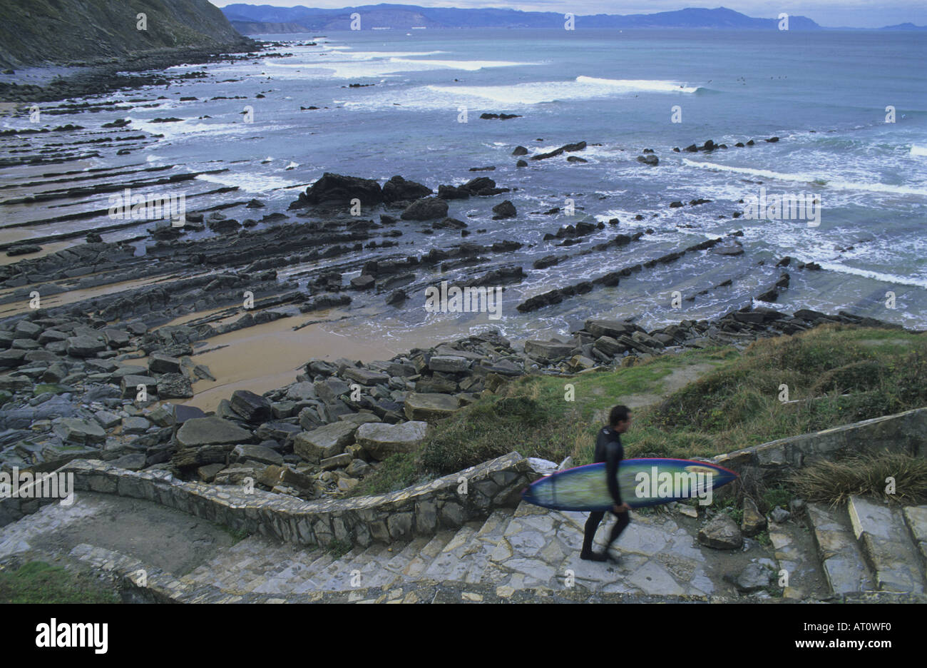 Cliff of Barrika Vizcaya The Basque Country Spain Stock Photo - Alamy