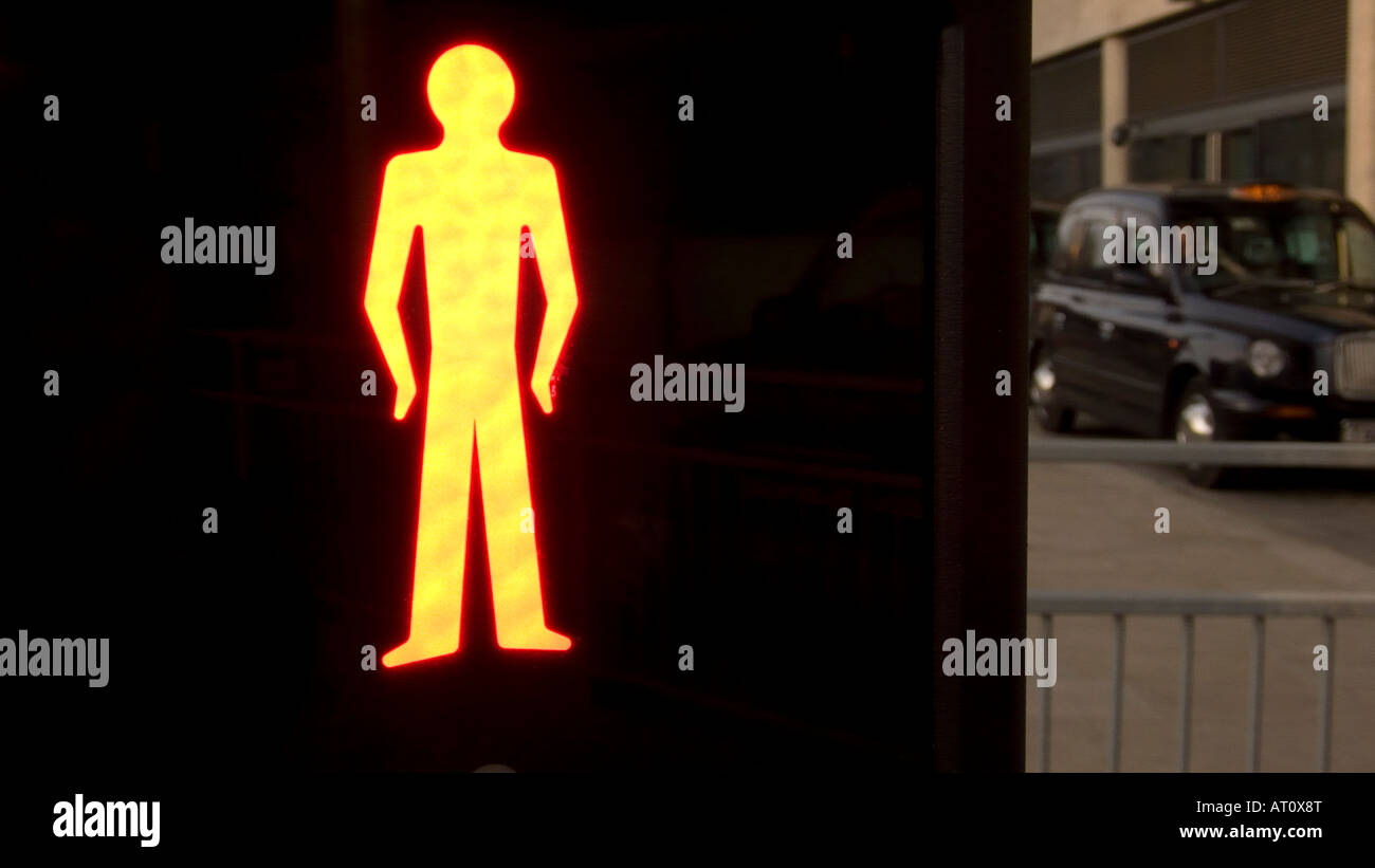 Pedestrian stop sign London UK Stock Photo - Alamy