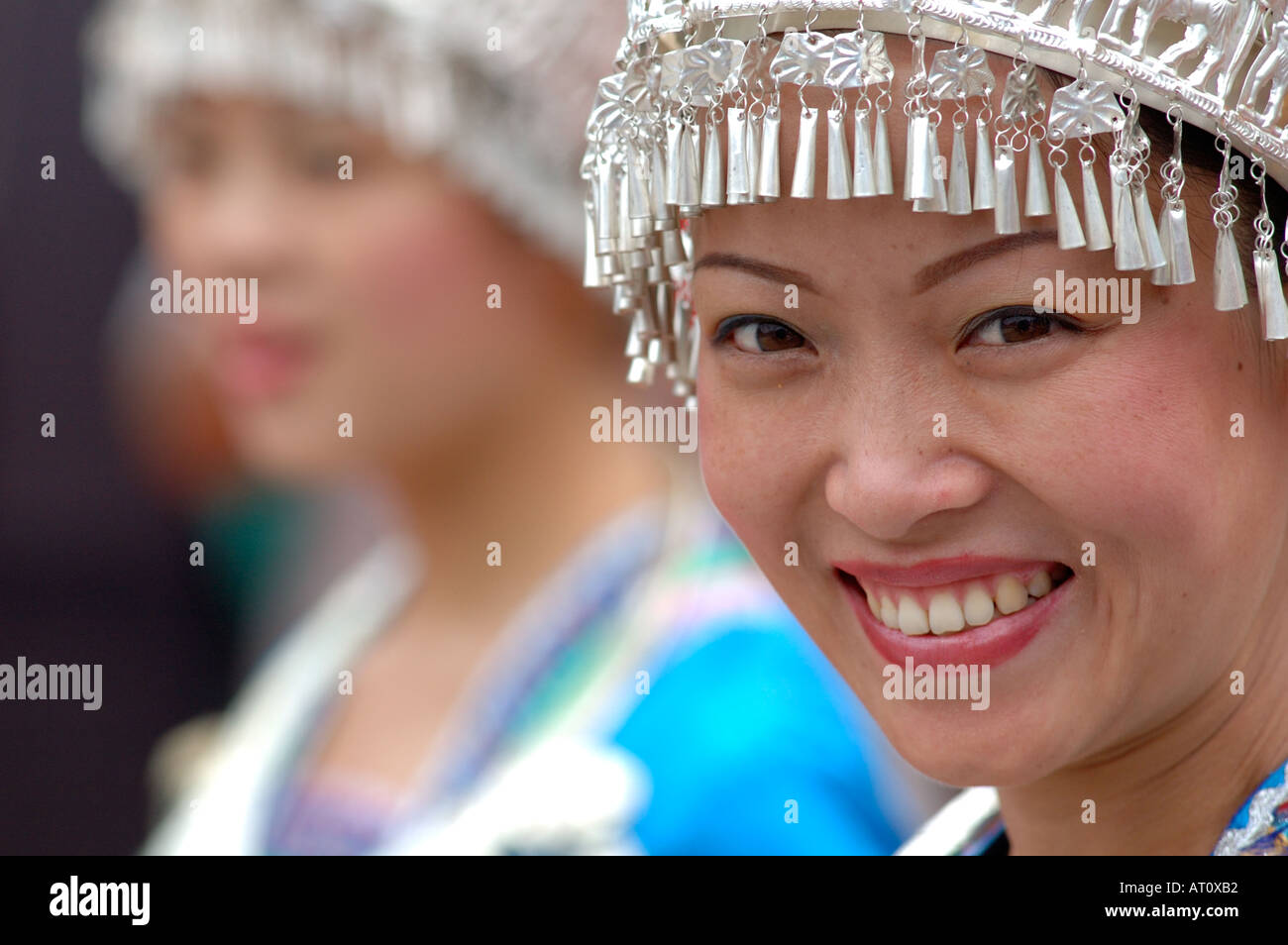 Miao minority girl in traditional dress, Guangxi Province, China Stock ...