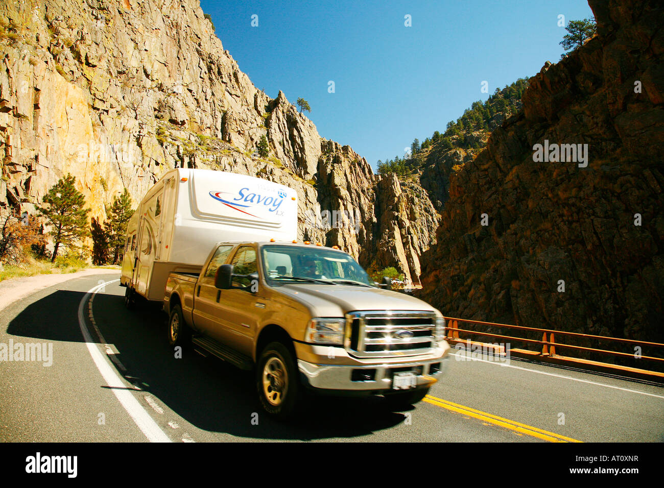 Higway 34 through Roosevelt National Forest, Colorado Stock Photo - Alamy